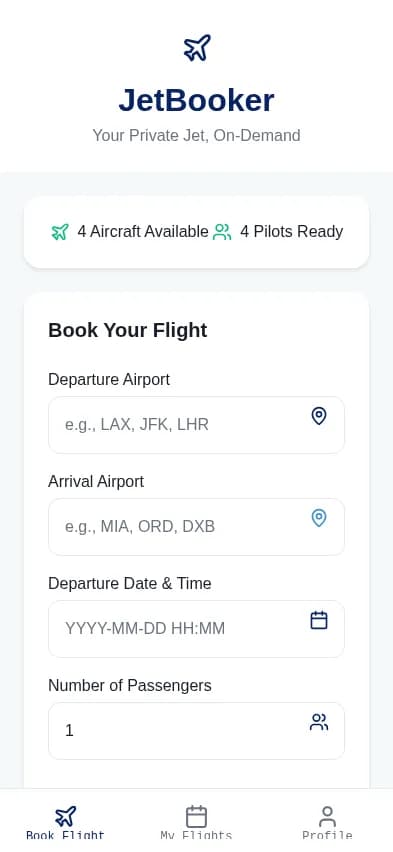 JetBooker: Private Jet Ride-Hailing App