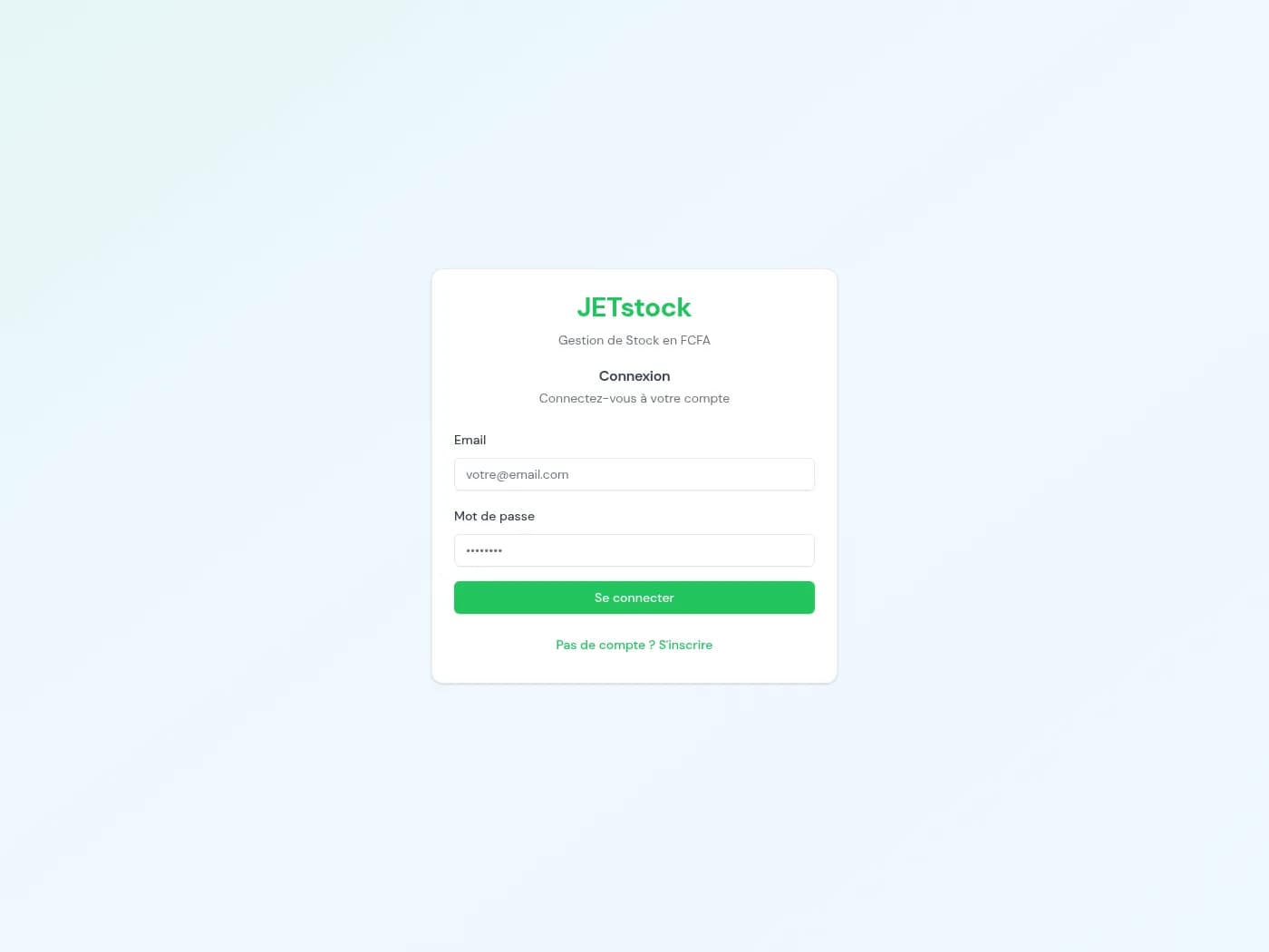 JETstock - Stock Management Application in FCFA with Dashboard and Word Export