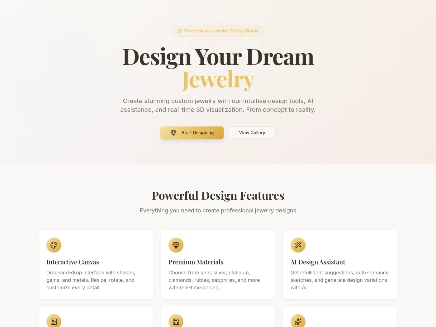 Jewelry Design Studio Web App