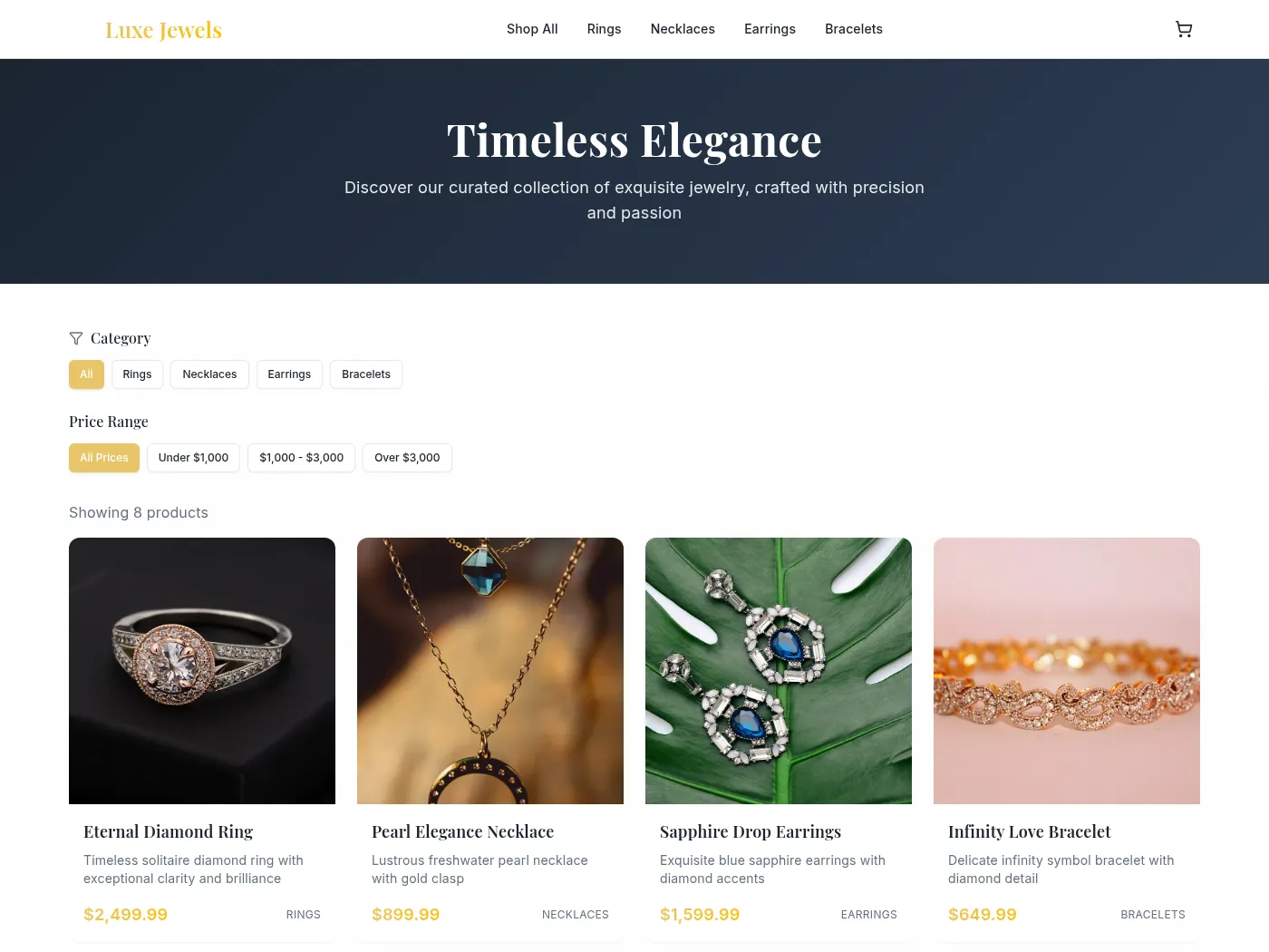 Jewelry E-Commerce Platform with Customization