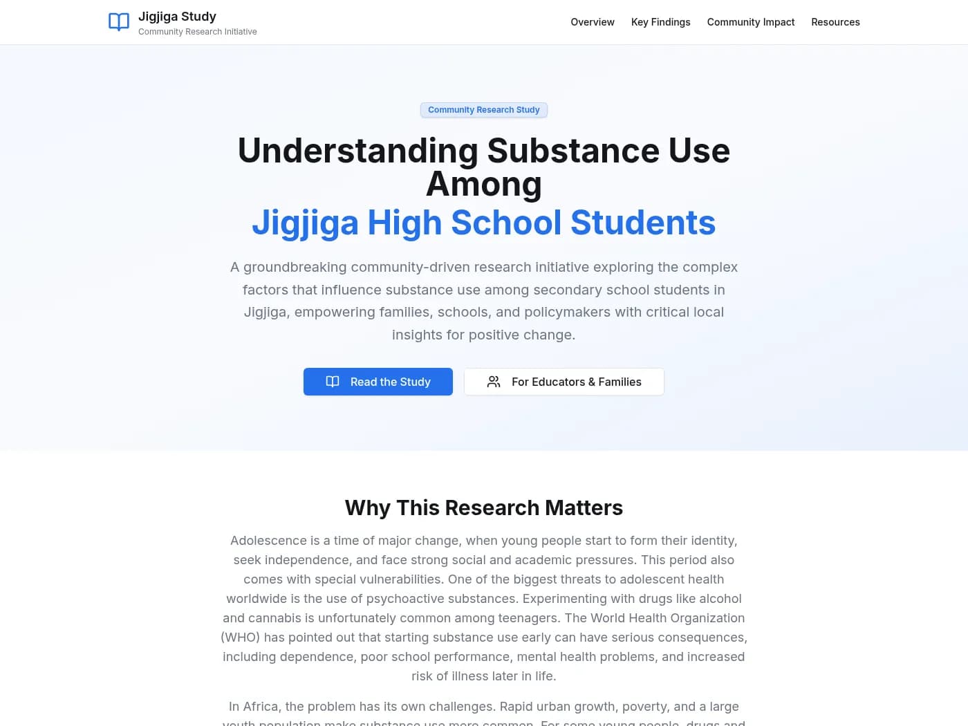 Jigjiga High School Substance Use Study
