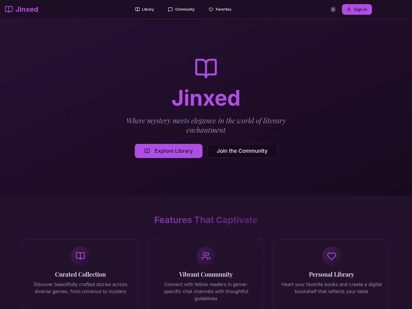Jinxed: A Seductive Community Book Platform