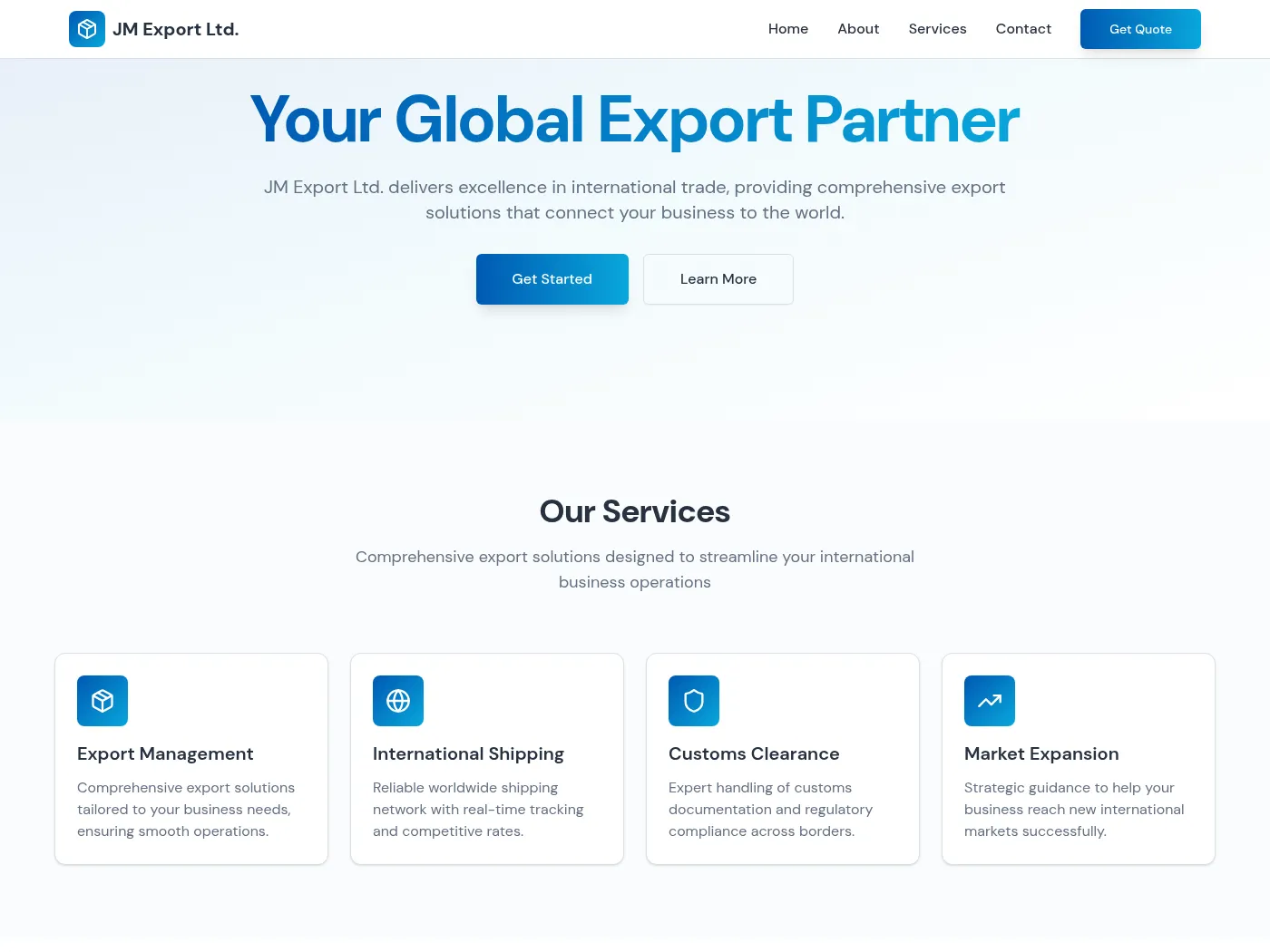 JM Export Ltd. Company Website