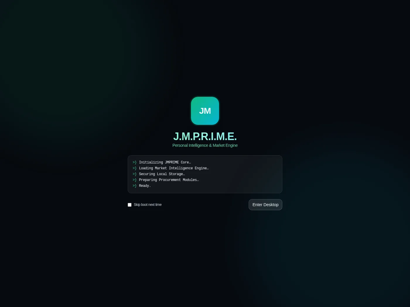 JMPRIME – Personal Intelligence & Market Engine
