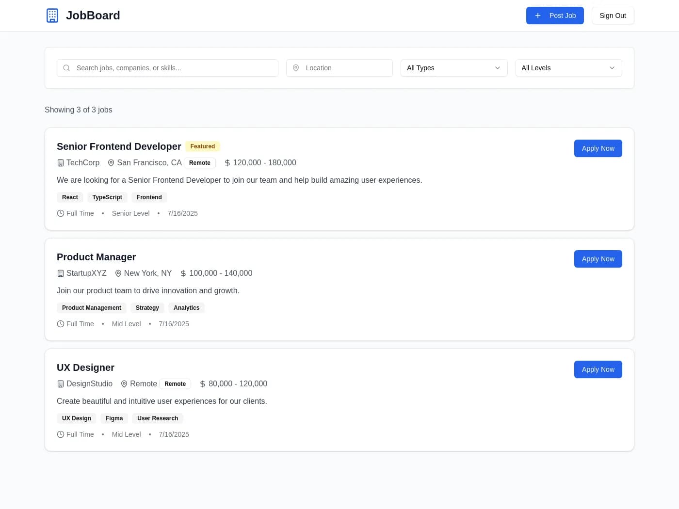 Job Board Website
