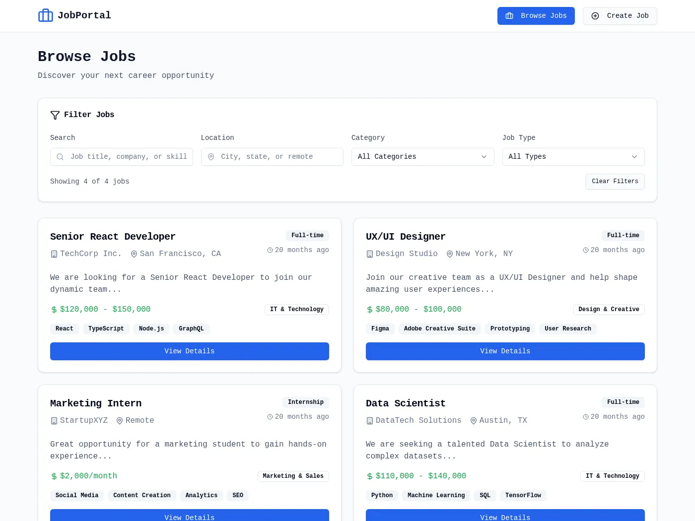 Job Creation Portal