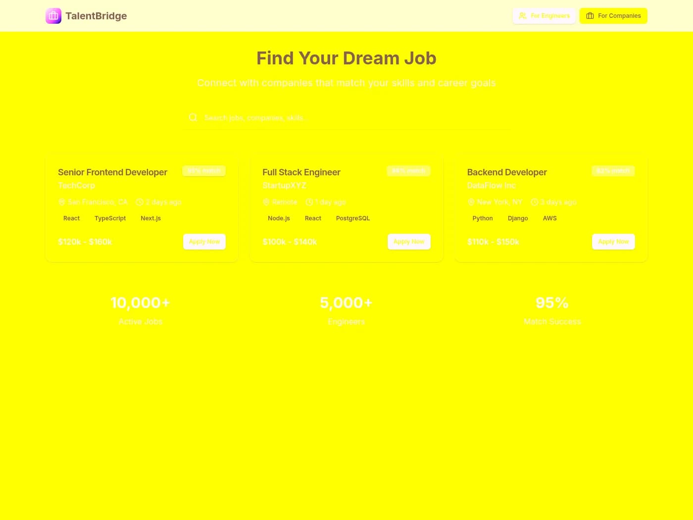 Job Matching Platform for Engineers and Companies