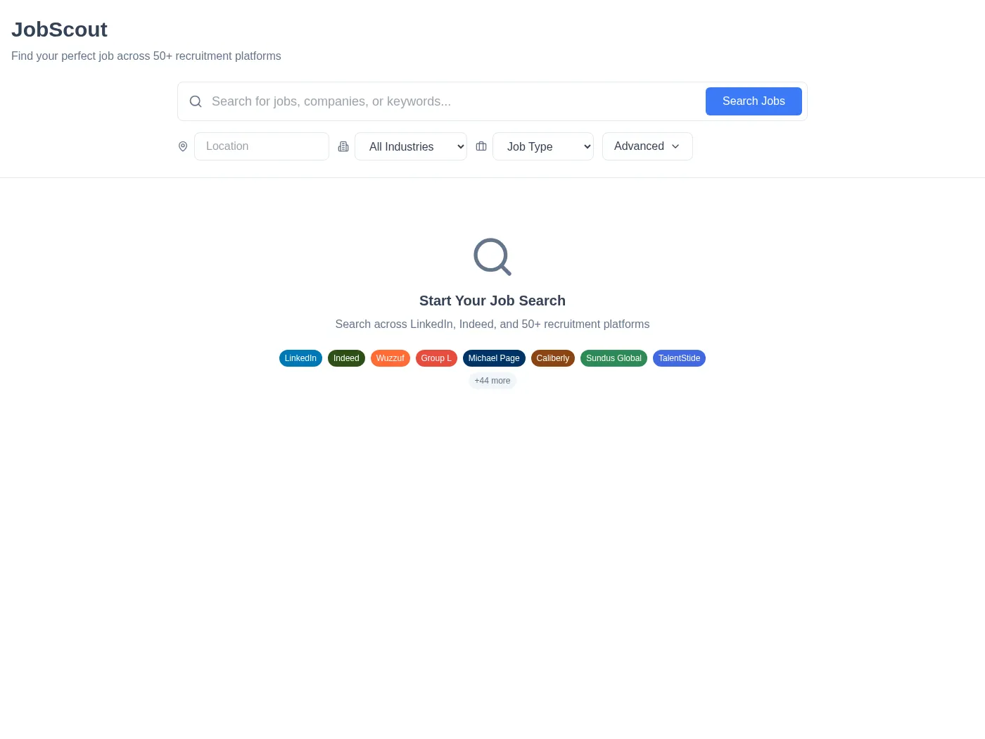 JobScout: Unified Job Search Across 50+ Recruitment Platforms