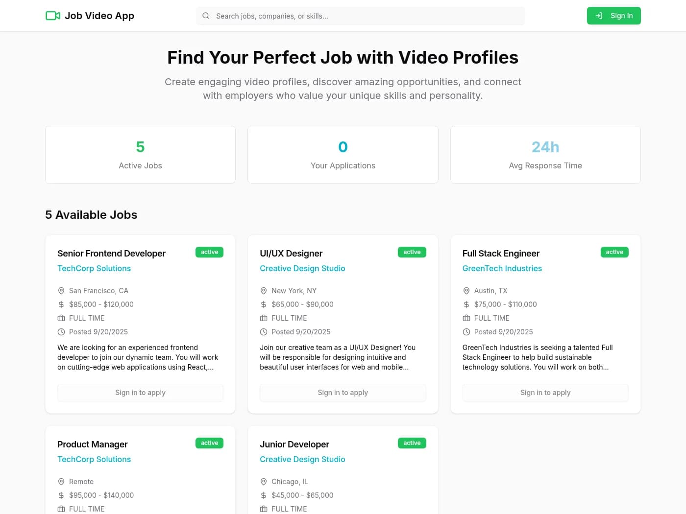 Job Video App: Video-Based Job Applications Made Simple