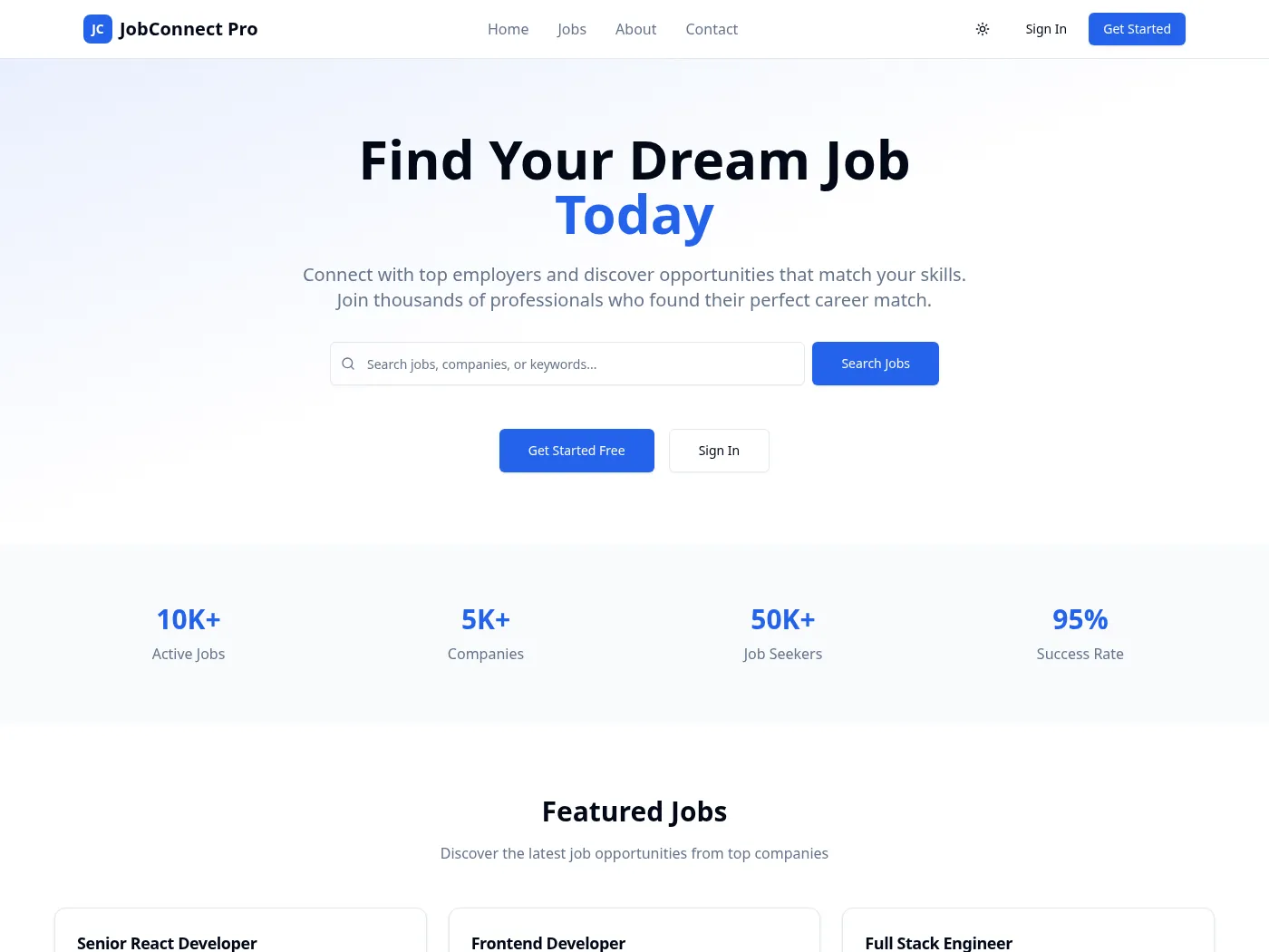 JobConnect Pro: Role-Based Job Portal Web App