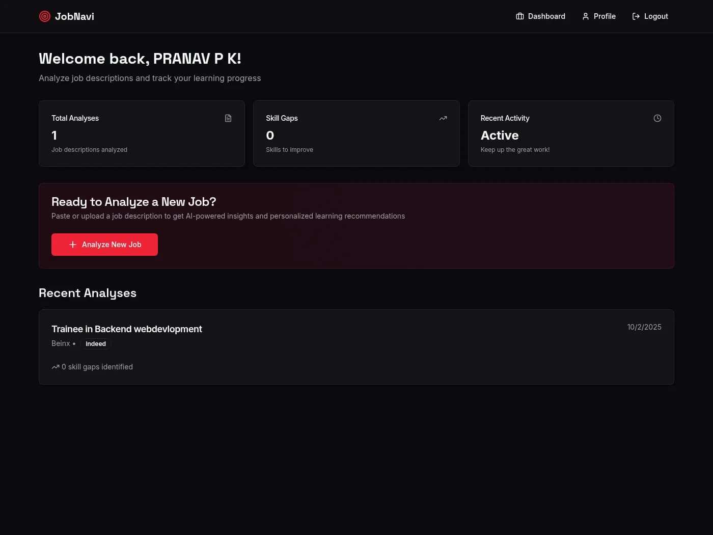 JobNavi – AI-Powered Job Description Analysis and Learning Roadmap Platform
