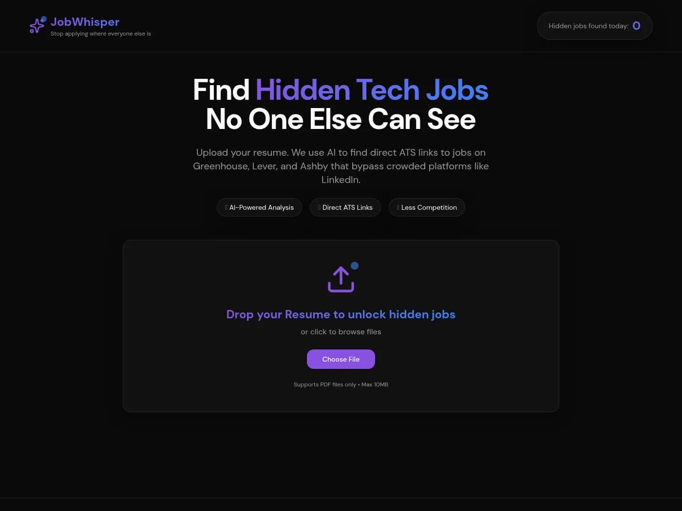 JobWhisper: AI-Powered Reverse Job Search for Hidden Direct ATS Links