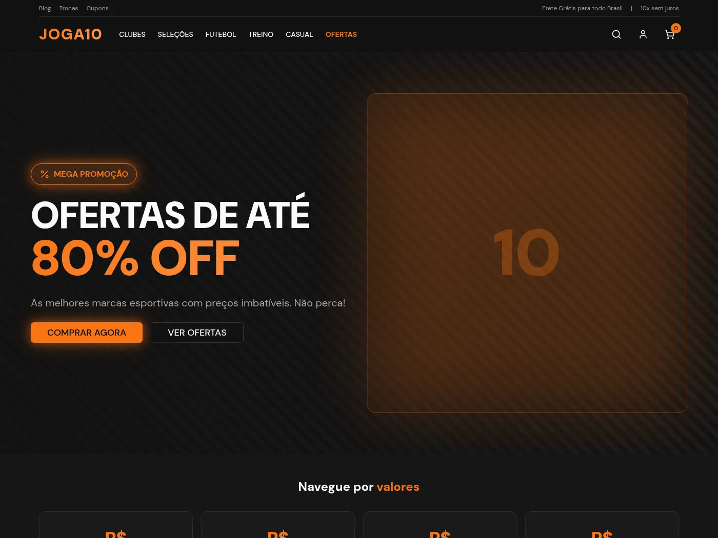 JOGA10 Sports Merchandise Promo Site