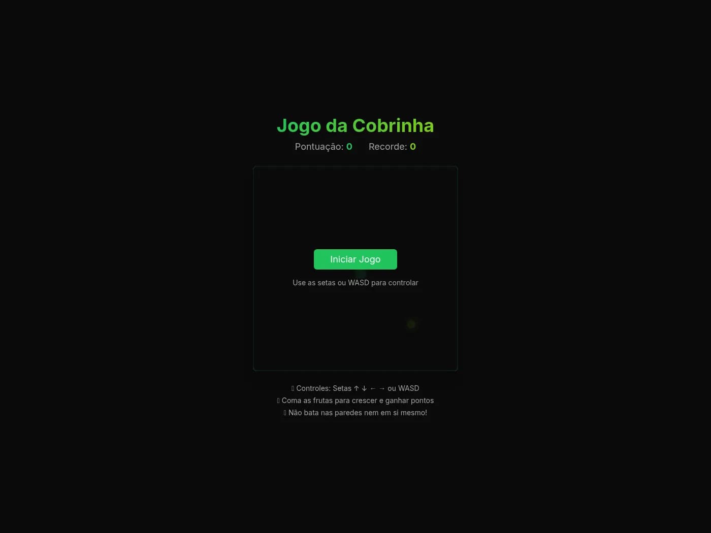 Jogo da Cobrinha Simples