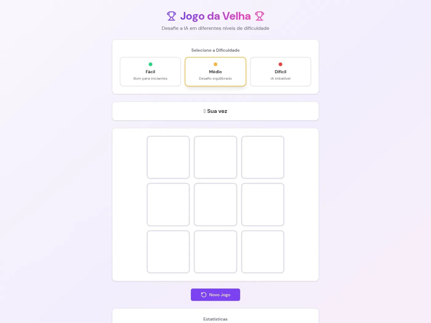 Jogo da Velha com Níveis de Dificuldade