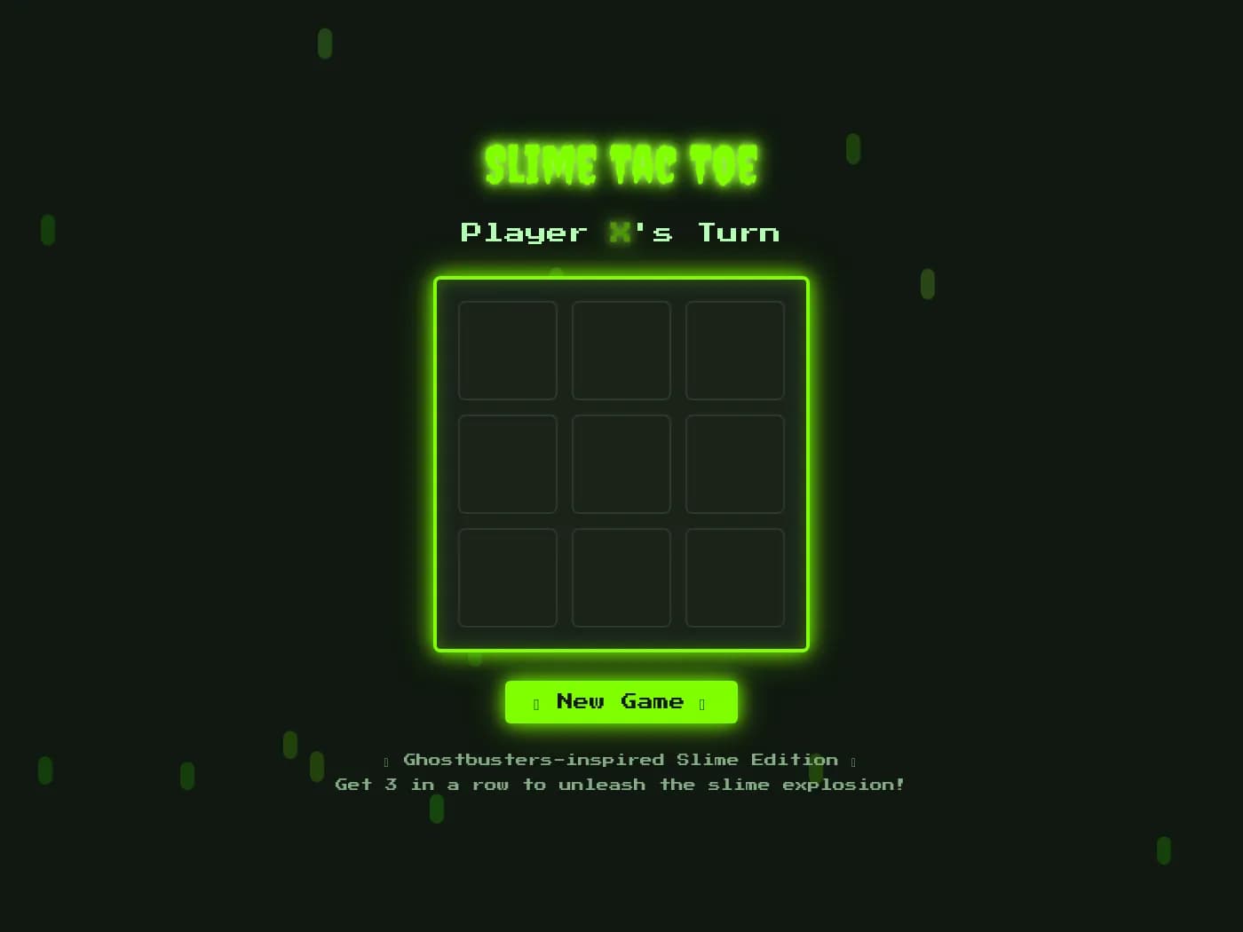 Jogo da Velha Gosmento com Estilo Slime dos Caça-Fantasmas