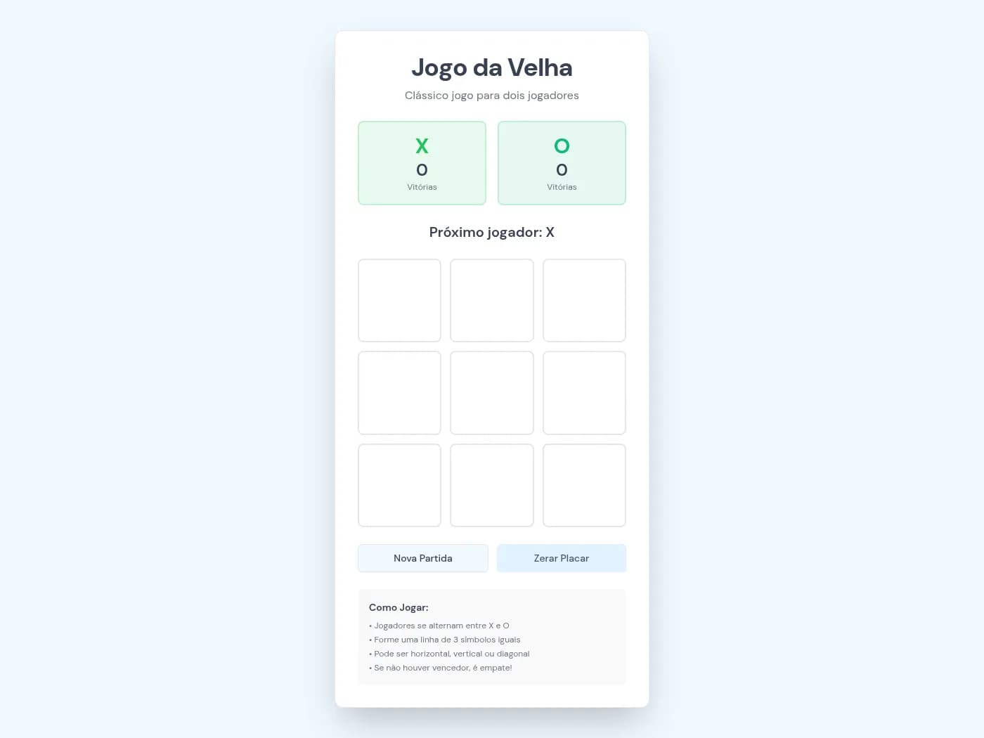 Jogo da Velha Simples
