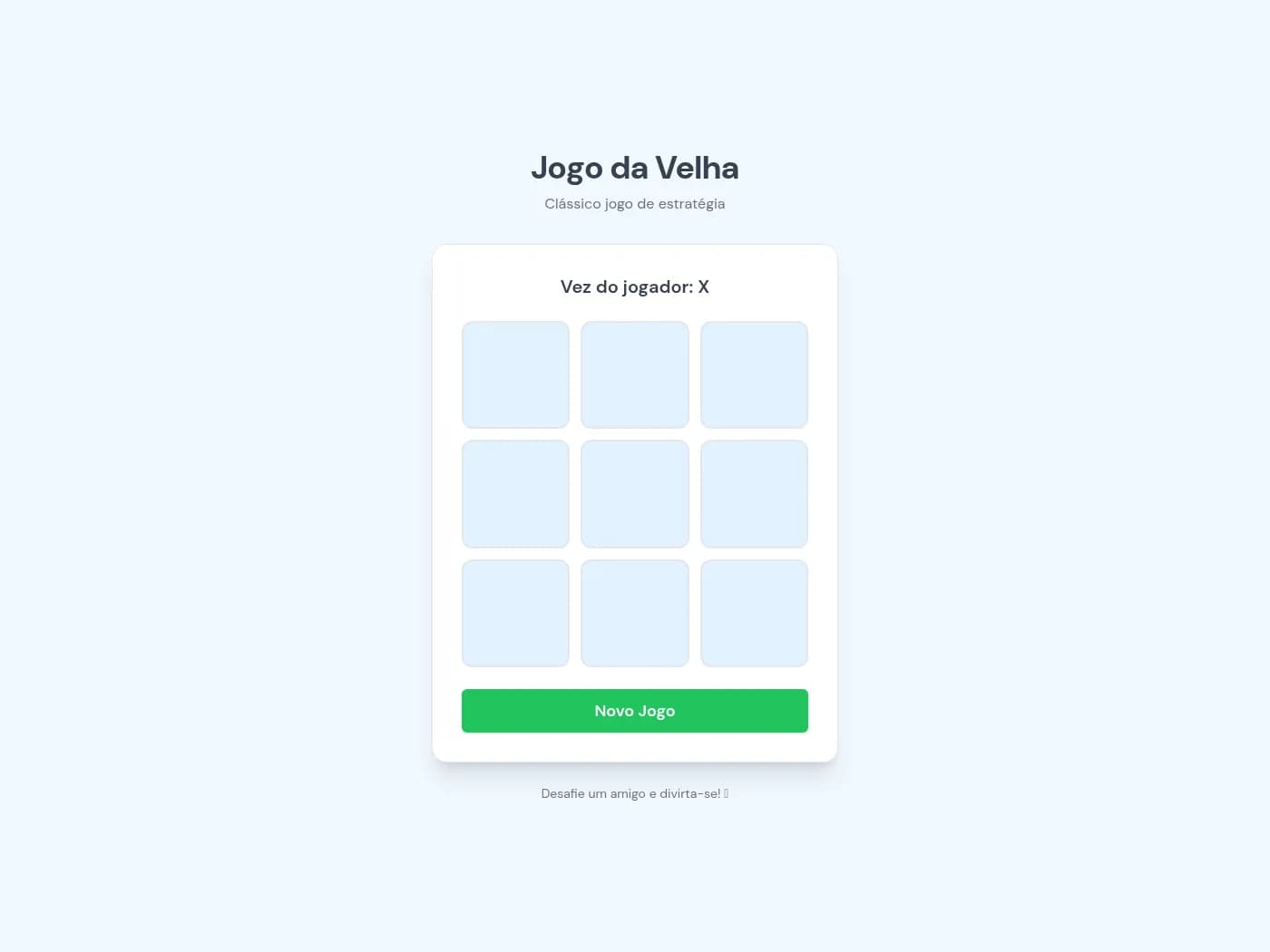 Jogo da Velha Clássico em HTML, CSS e JavaScript