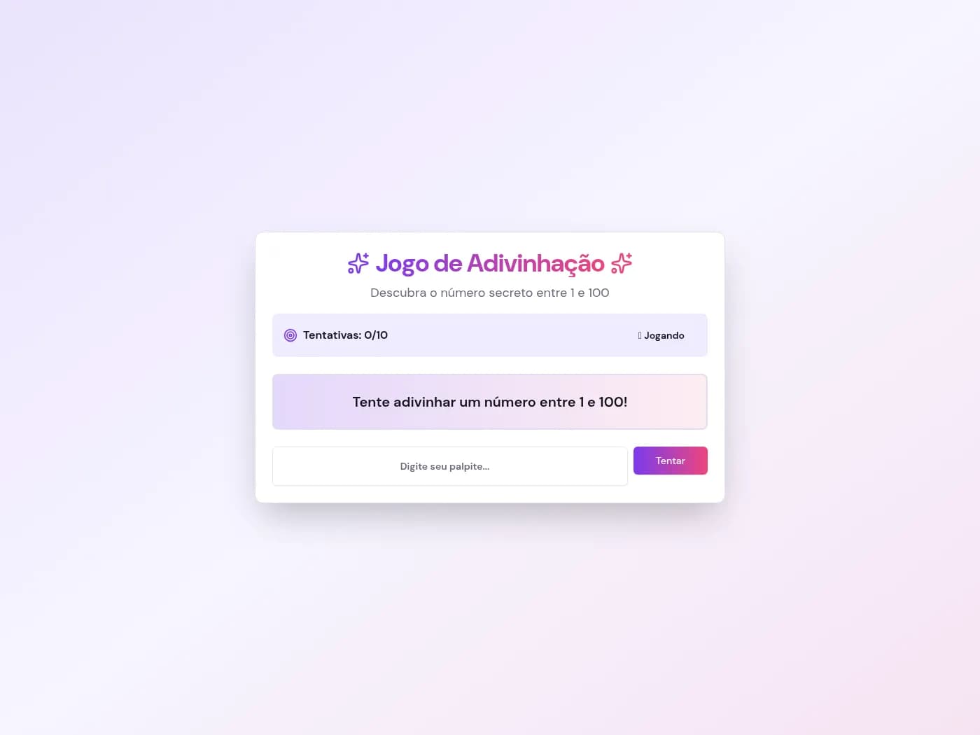 Jogo de Adivinhação Numérica