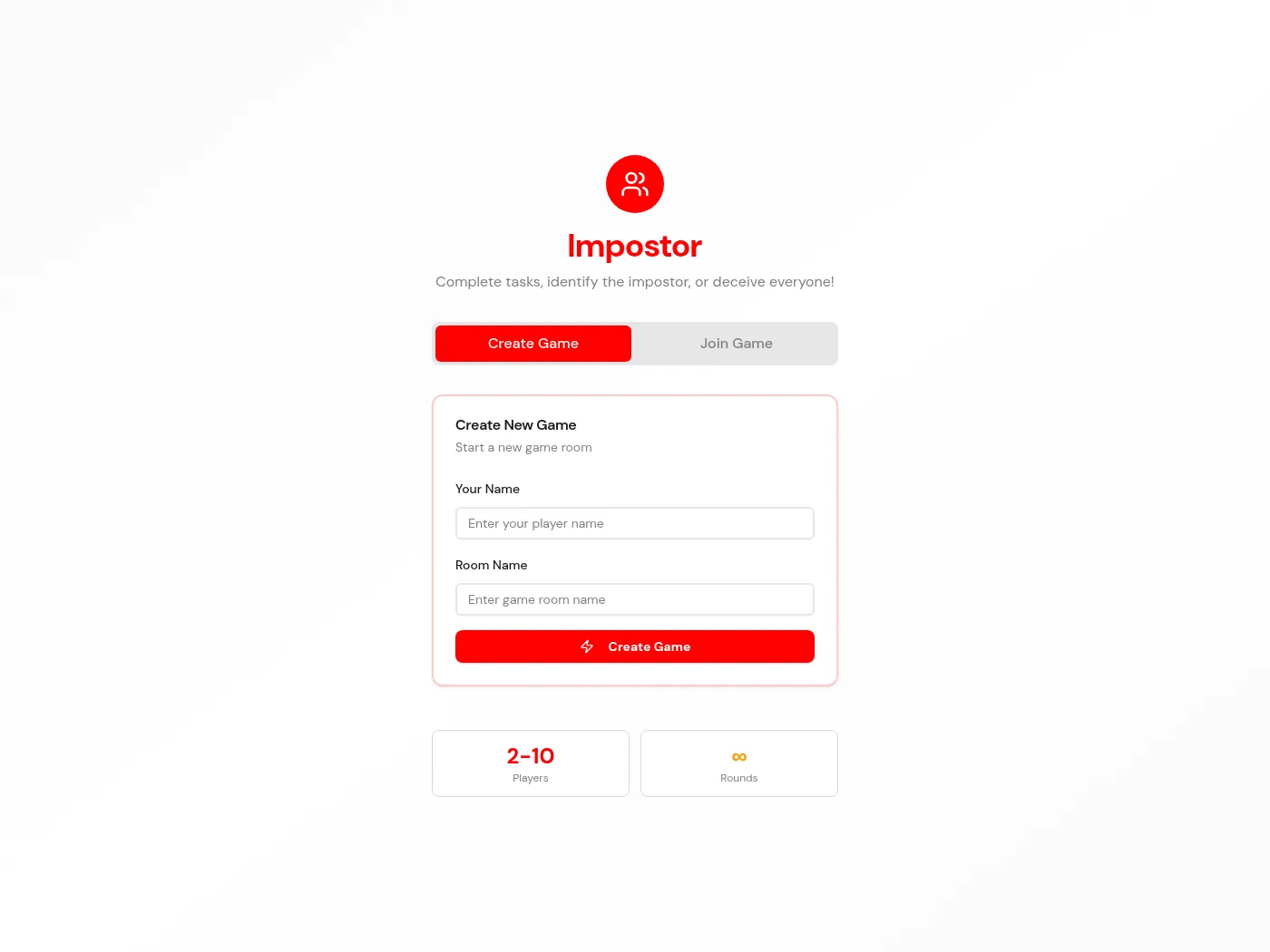 Jogo do Impostor Multiplayer Online