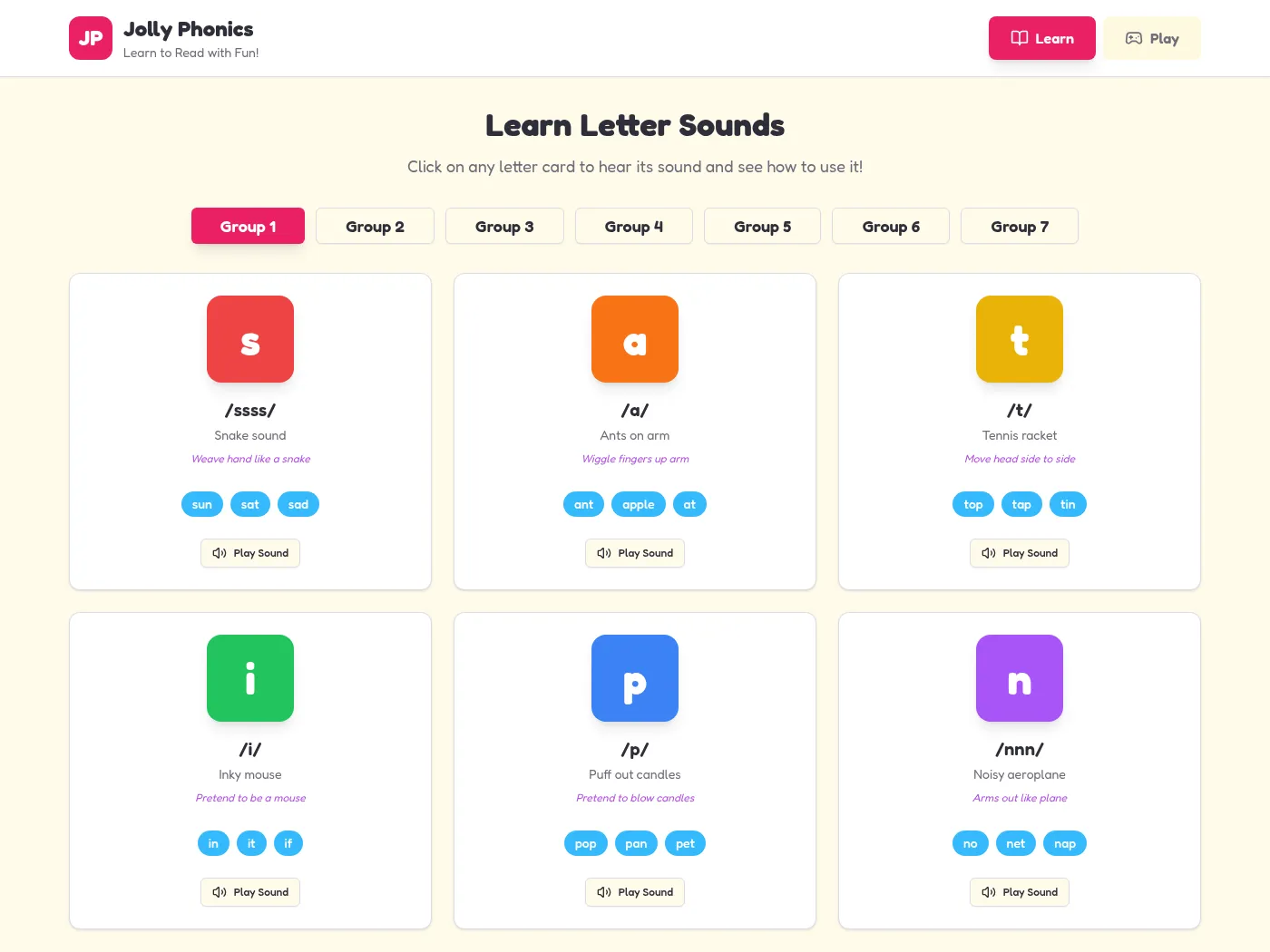 Jolly Phonics Interactive Phonics Play App for Kids