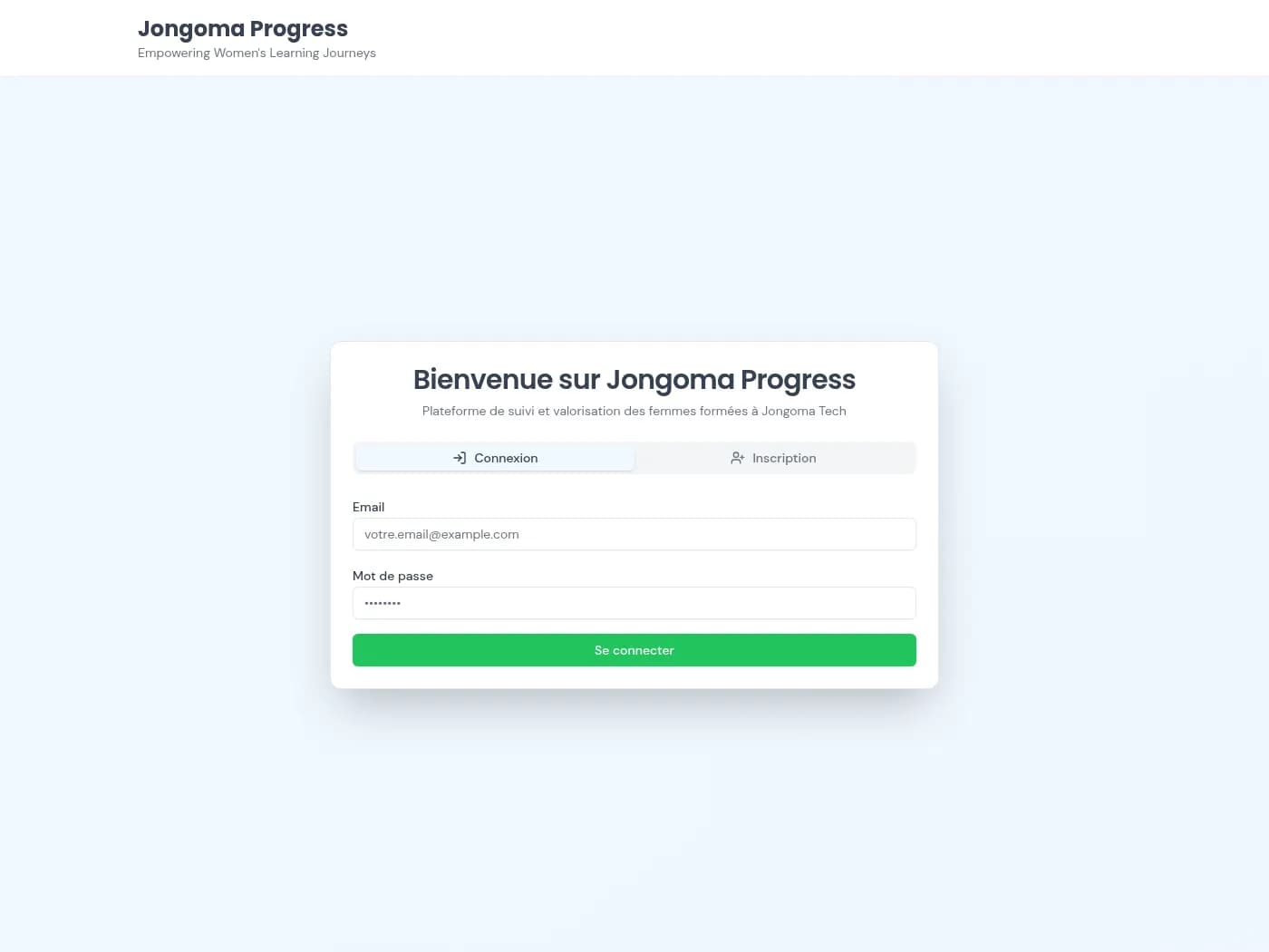 Jongoma Progress Dashboard – Empowering Women’s Learning Journeys
