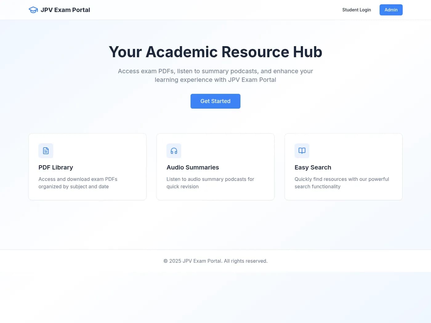 JPV Exam Portal – Centralized Academic Resource Platform