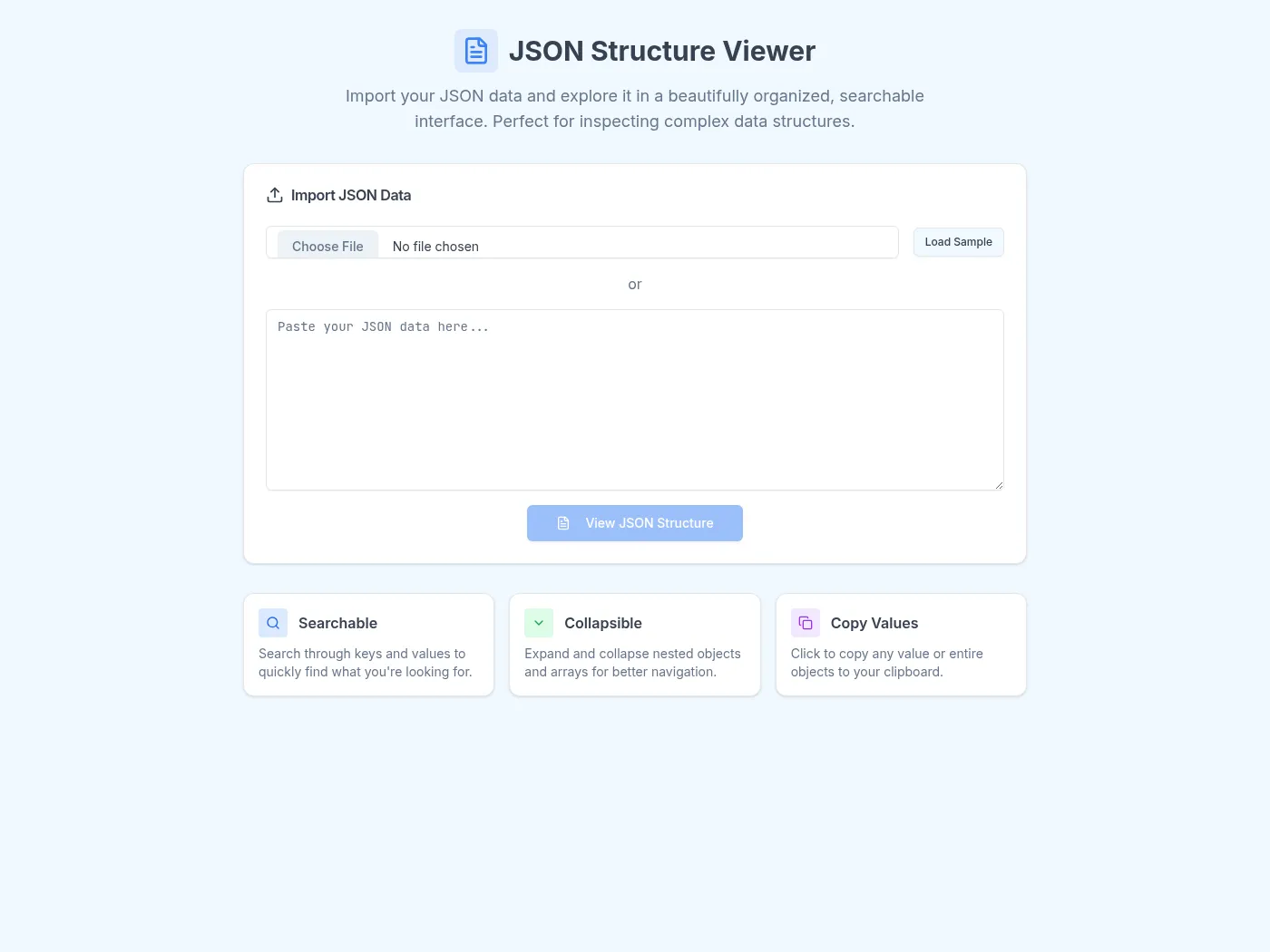 JSON Structure Viewer & Organizer