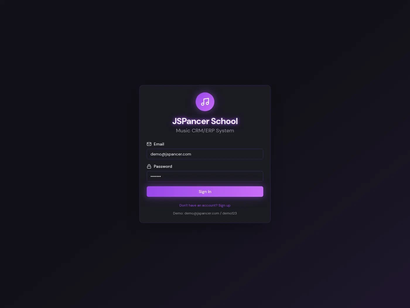 JSPancer School of Music – Modern CRM/ERP Platform