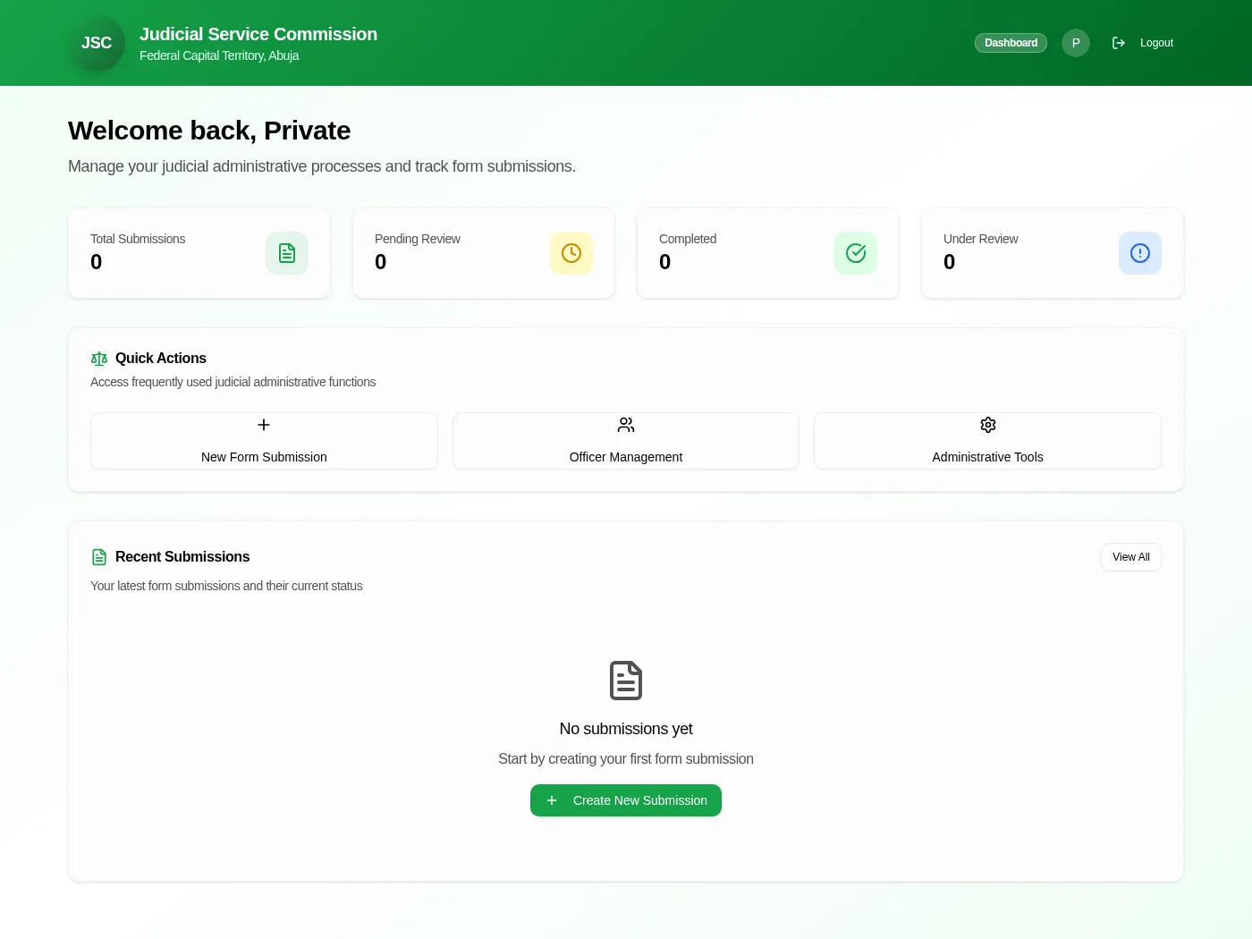 Judicial Service Commission Portal for FCT, Abuja