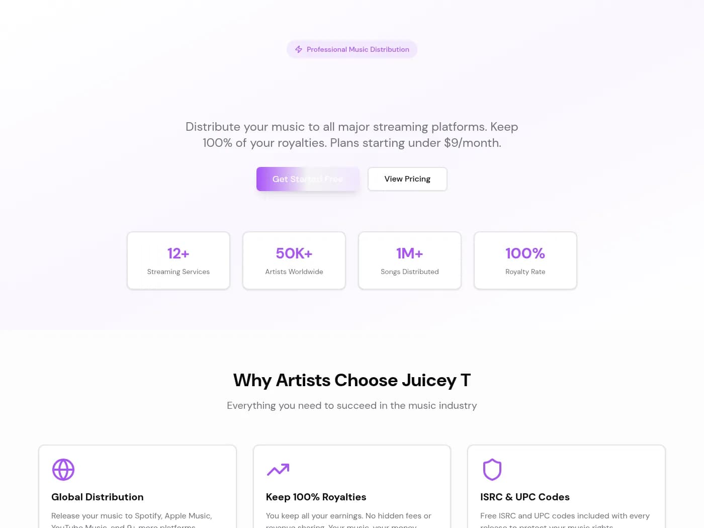 Juicey T Music Distribution Platform