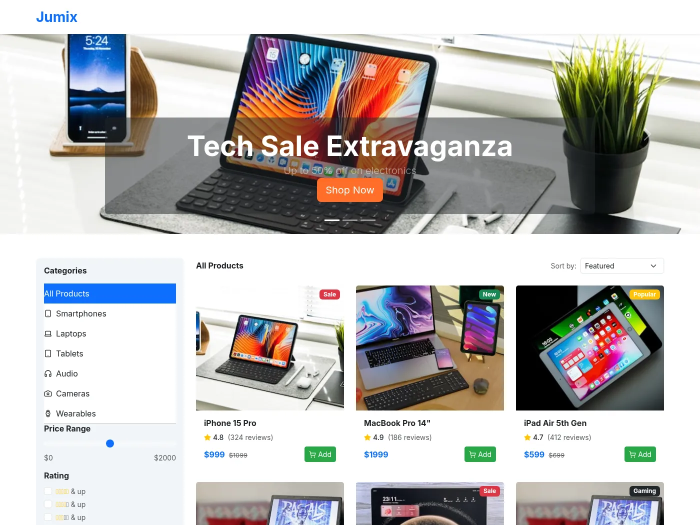 Jumix – A Playful Responsive E-commerce Template Inspired by Jumia