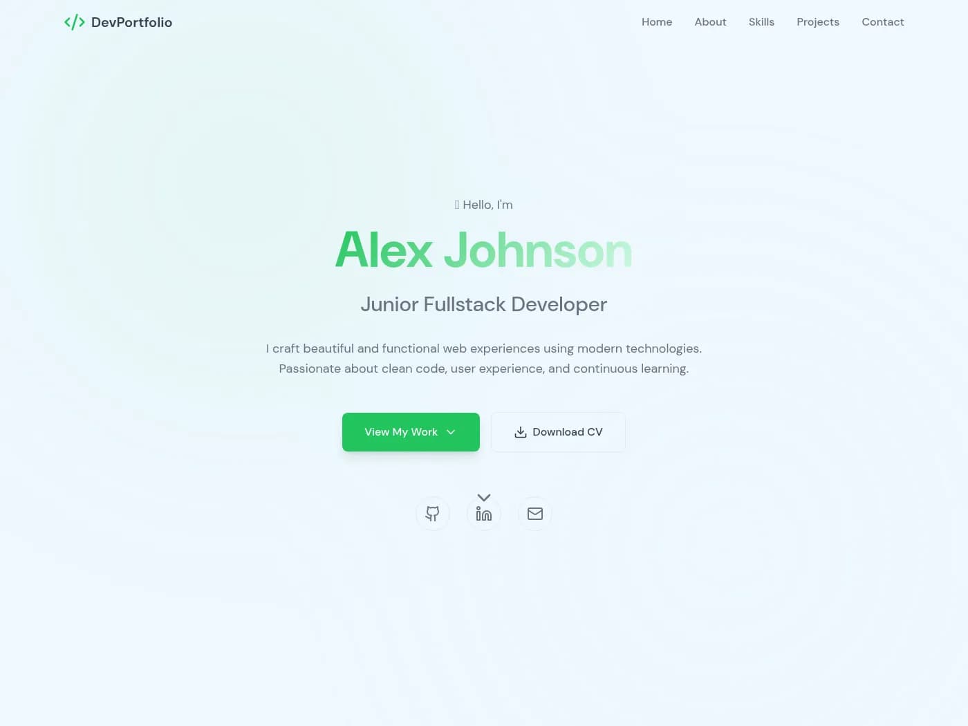 Junior Fullstack Developer Portfolio Website