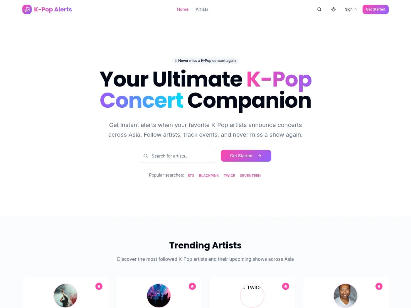 K-Pop Alerts: Asia Concert & News Tracker for Fans