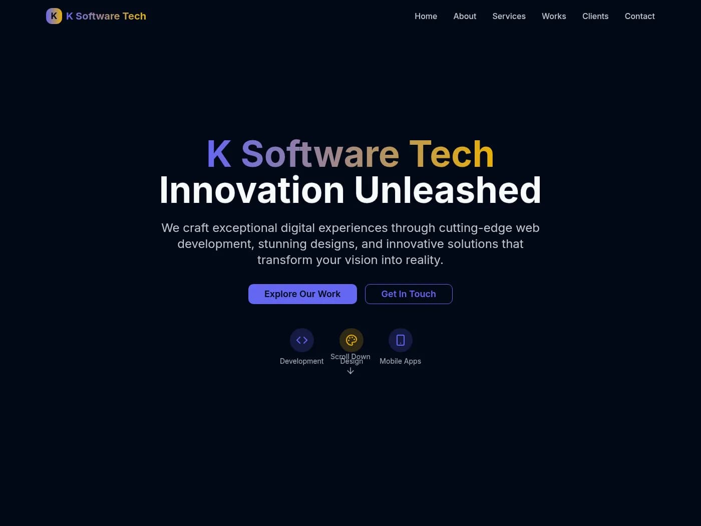K Software Tech Interactive Portfolio Website