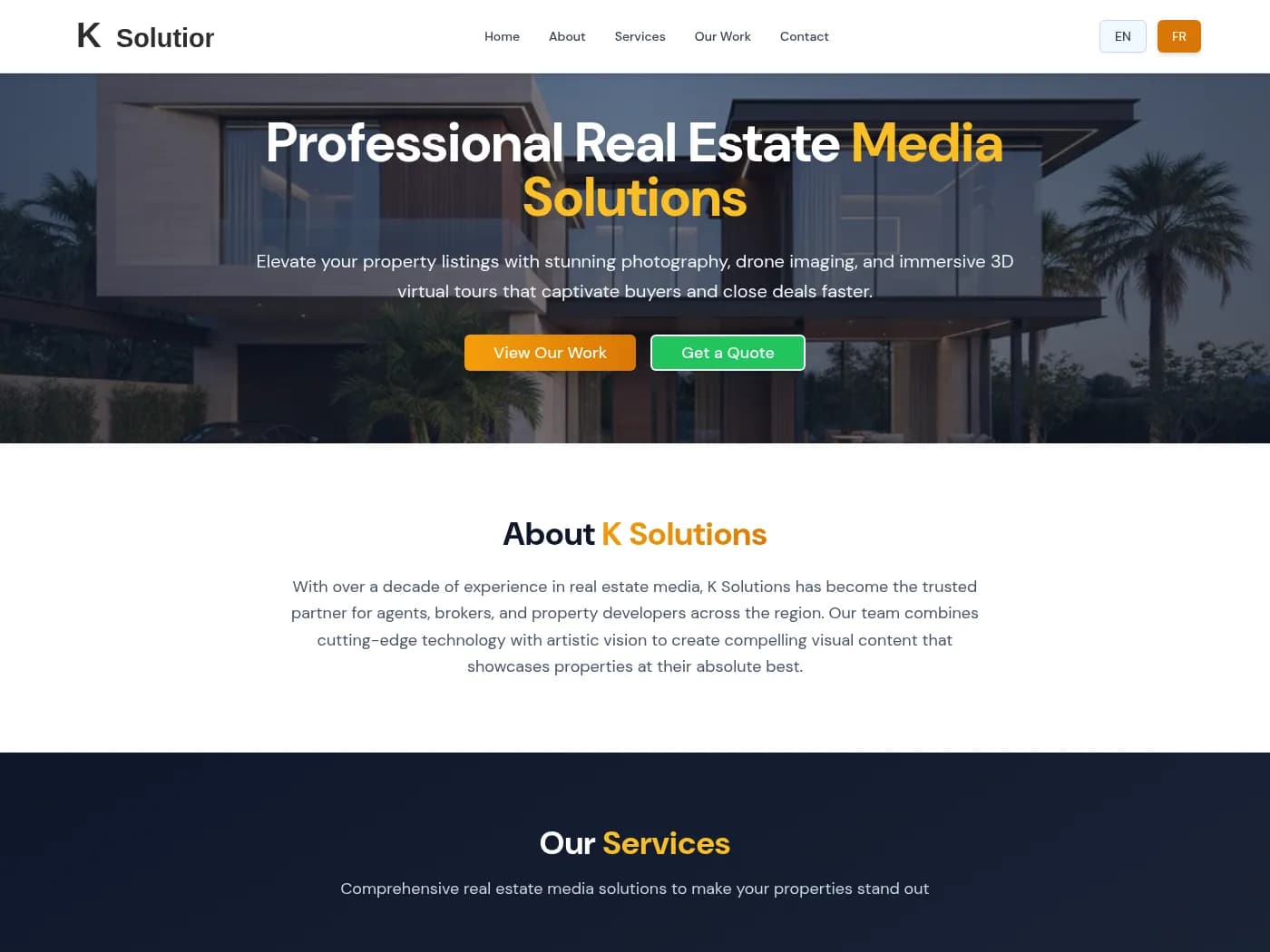 K Solutions Real Estate Homepage Header & Footer Redesign