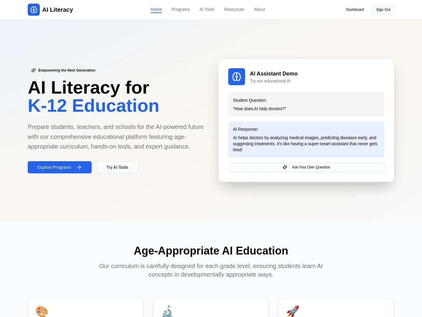 AI Literacy Program for K-12 Education