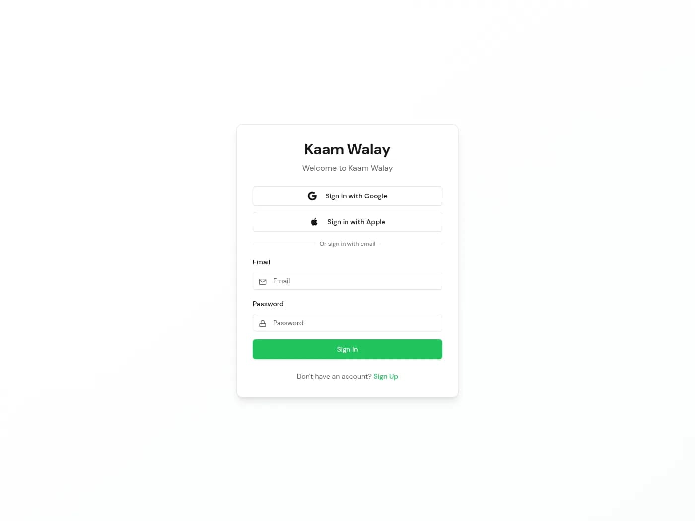 Kaam Walay: Home Service Provider App