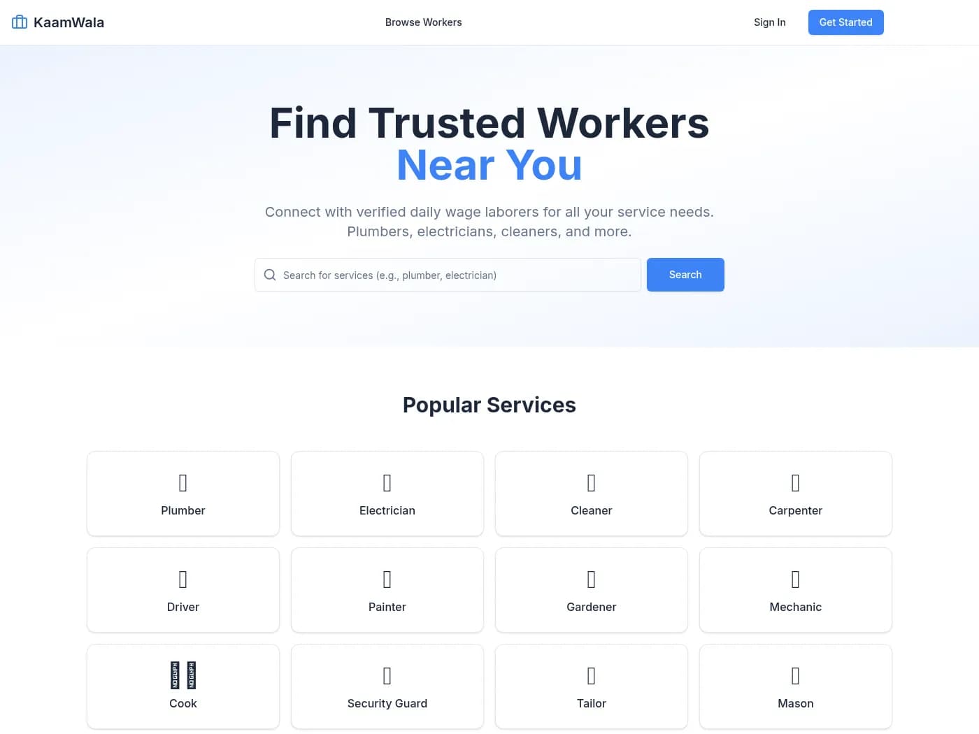 KaamWala: The Local Service Marketplace for Daily Wage Workers