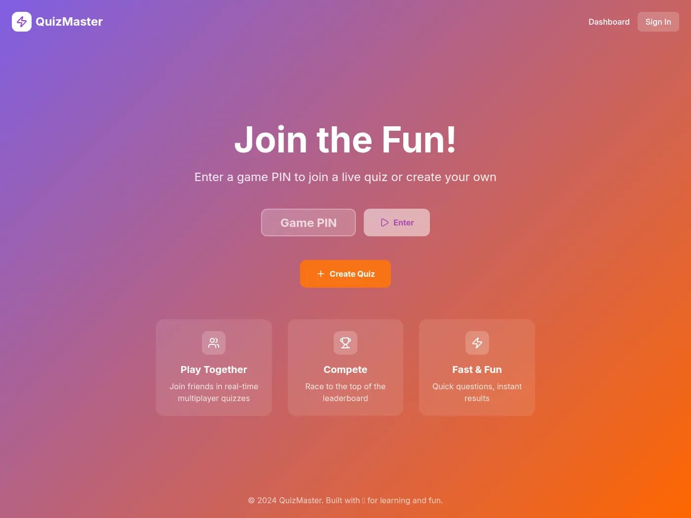 Kahoot-Like Interactive Quiz Platform