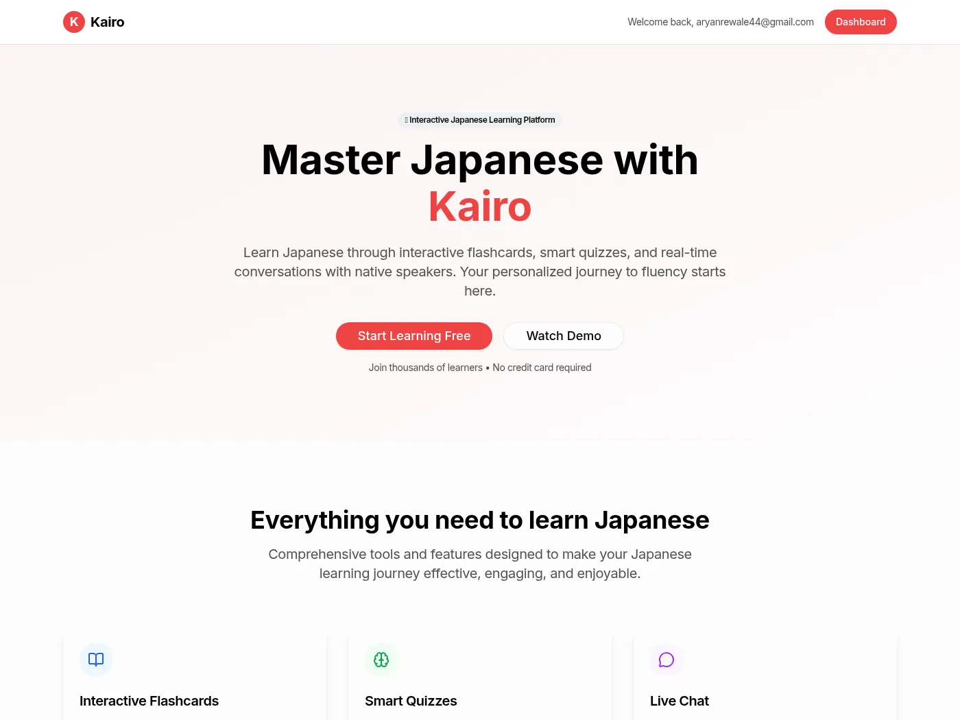 Kairo: Interactive Japanese Language Learning & Exchange Platform