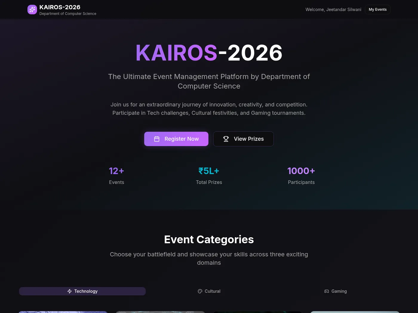 KAIROS-2026 Event Management Platform