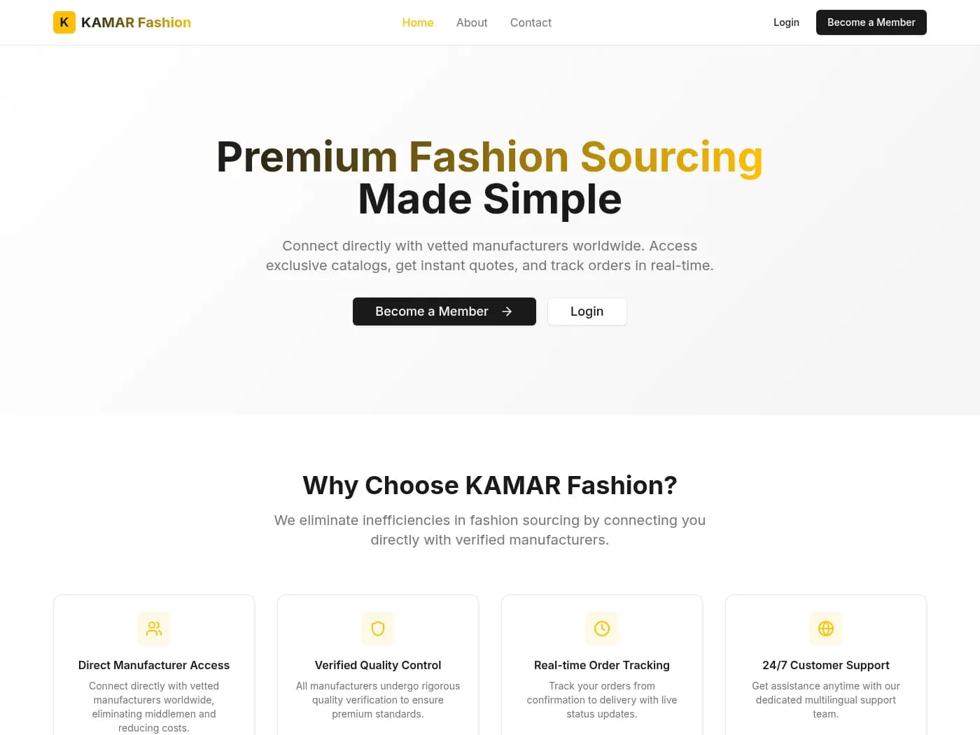 KAMAR Fashion – B2B Fashion Sourcing Platform
