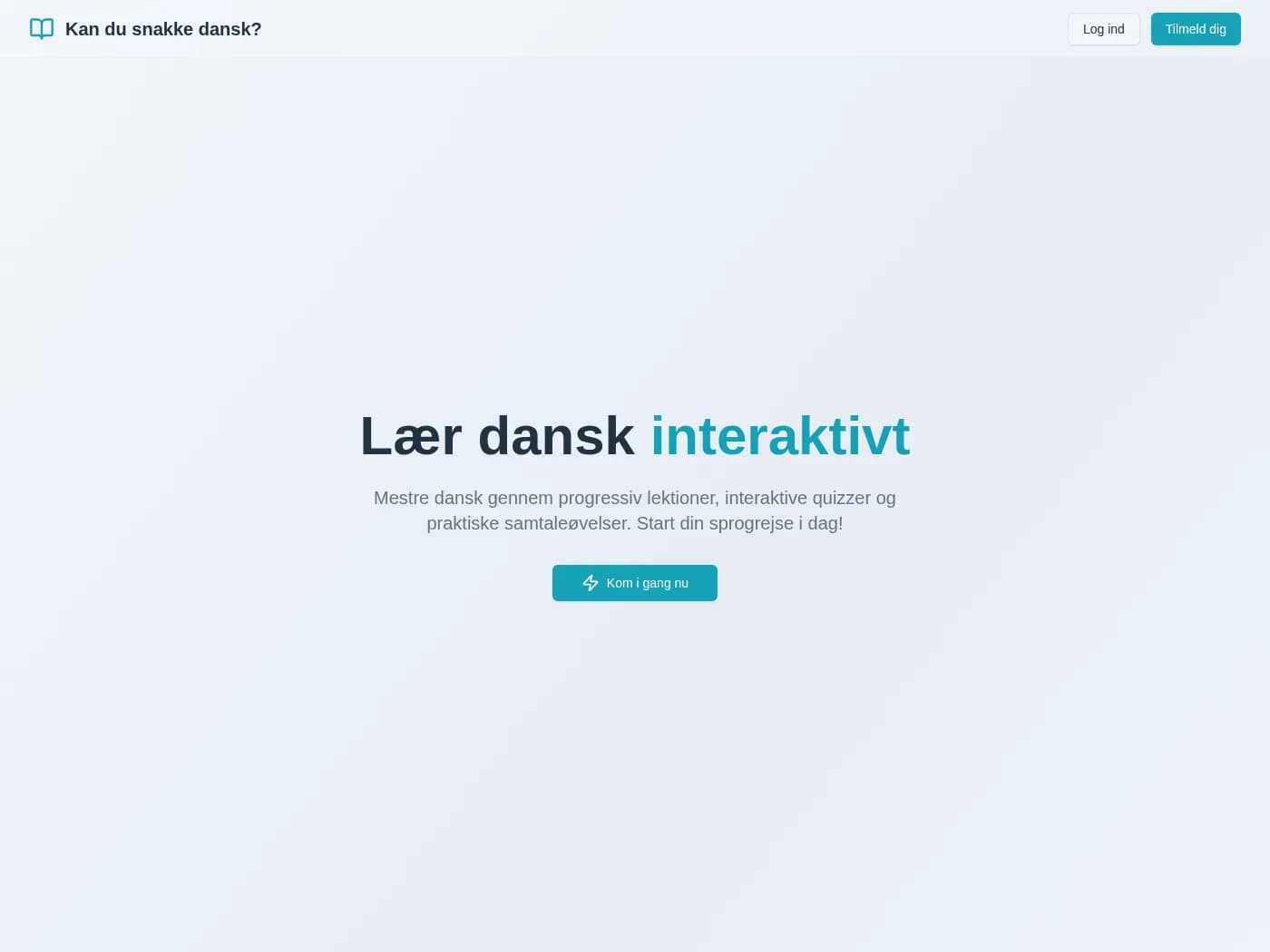 Kan du snakke dansk? – Danish Language Learning Platform