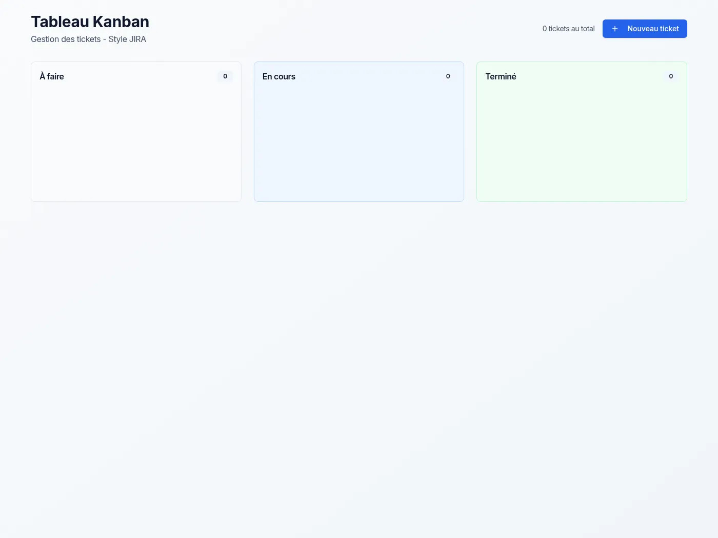 POC Web Kanban Board for Ticket Management