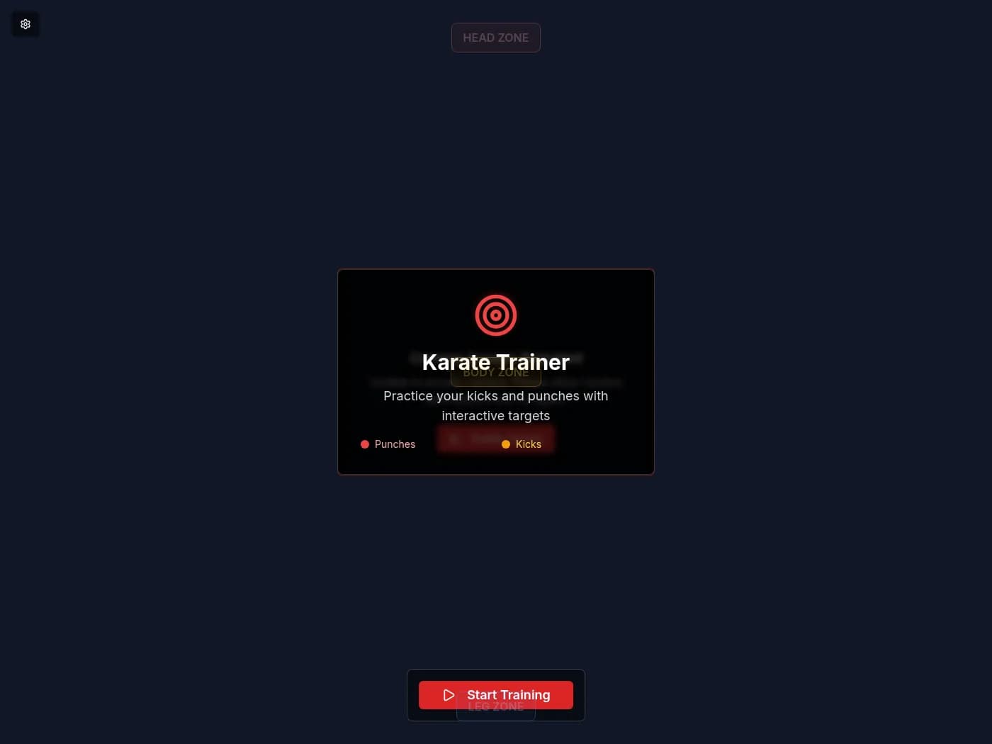 Karate Trainer Game with Interactive Camera Targets