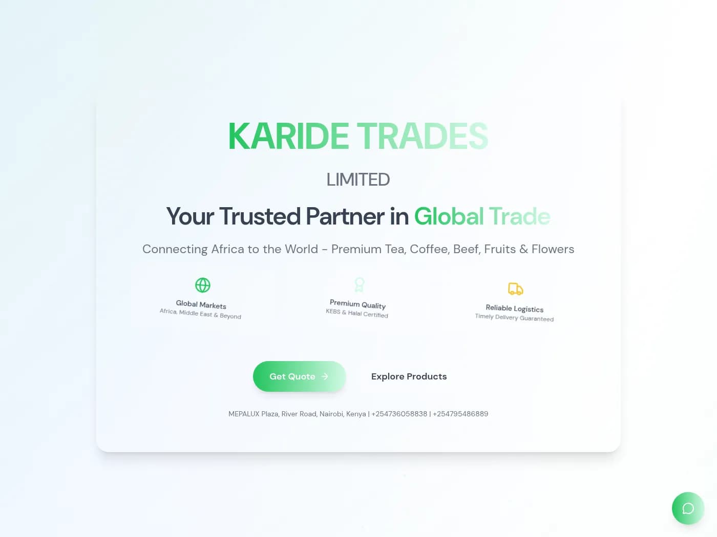 KARIDE TRADES Limited Premium Import/Export Web Experience