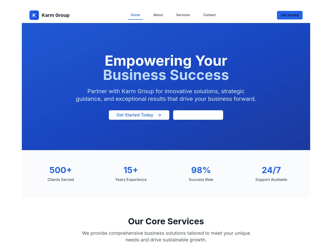 Karm Group Website Clone