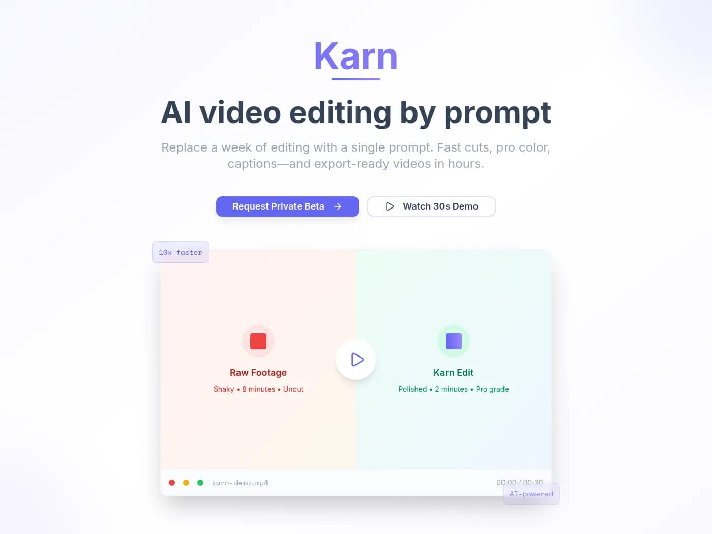 Karn — Prompt-Powered AI Video Editing Platform
