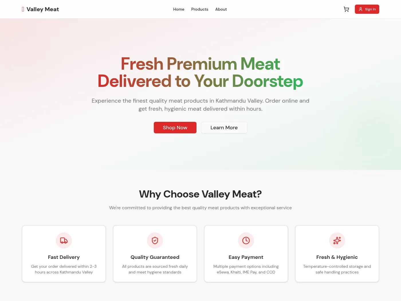 Kathmandu Meat Delivery E-Commerce Platform